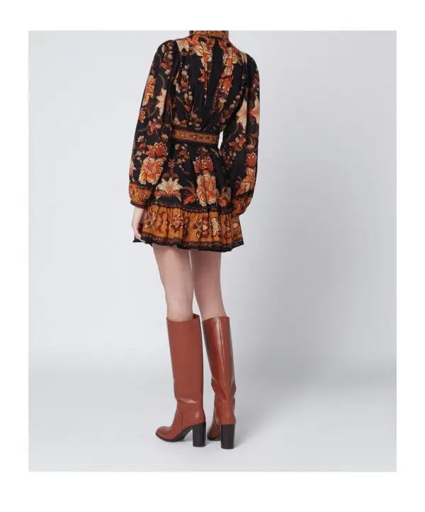 Farm Rio Majestic Garden Belted Mini Dress