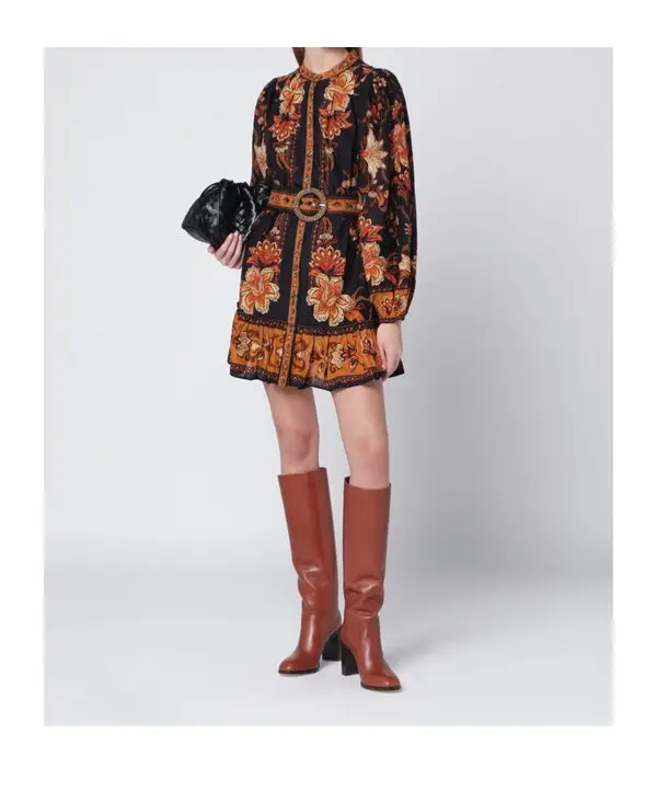 Farm Rio Majestic Garden Belted Mini Dress