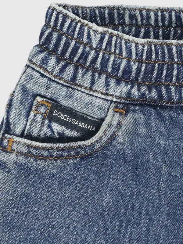 Dolce & Gabbana Elastic Waist Jeans With Drawstring