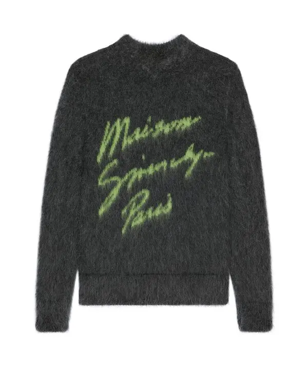Givenchy Logo Jacquard Brushed Sweater - Charcoal