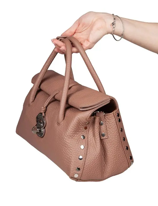 ZANELLATO Dotta Centauro S Hammered Leather Bag - Brown