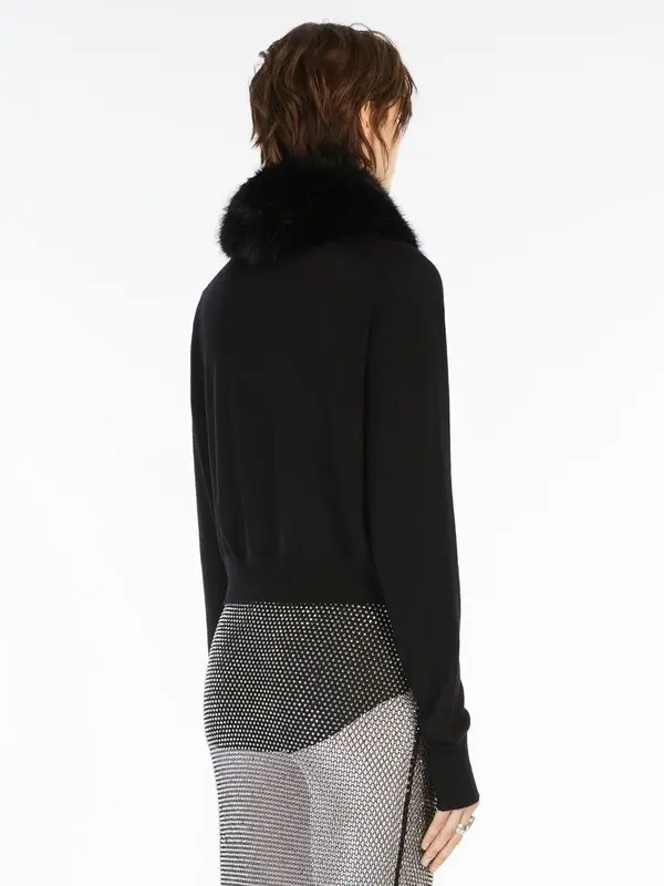 Sportmax Cardigan With Removable Fur Collar