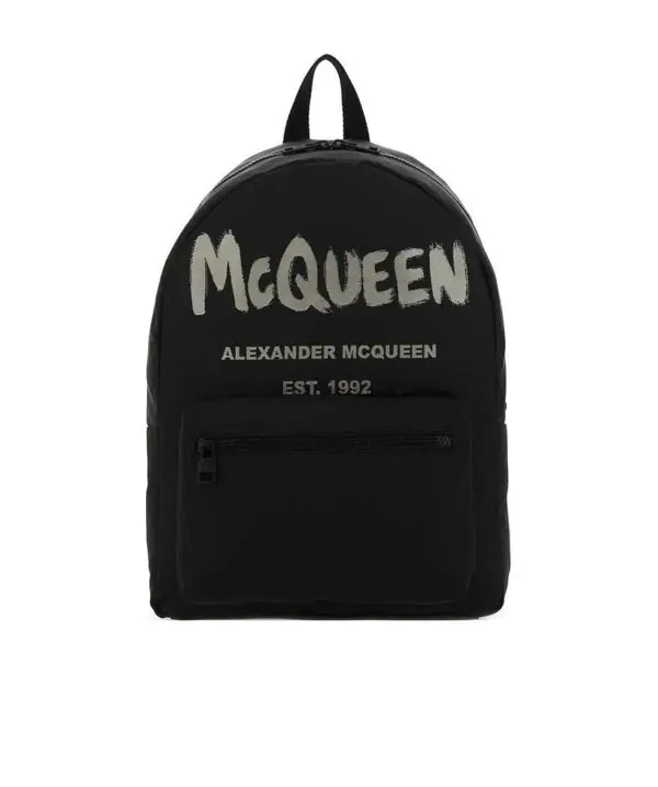 Alexander McQueen Graffiti Logo Backpack - Black