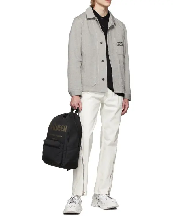 Alexander McQueen Graffiti Logo Backpack - Black