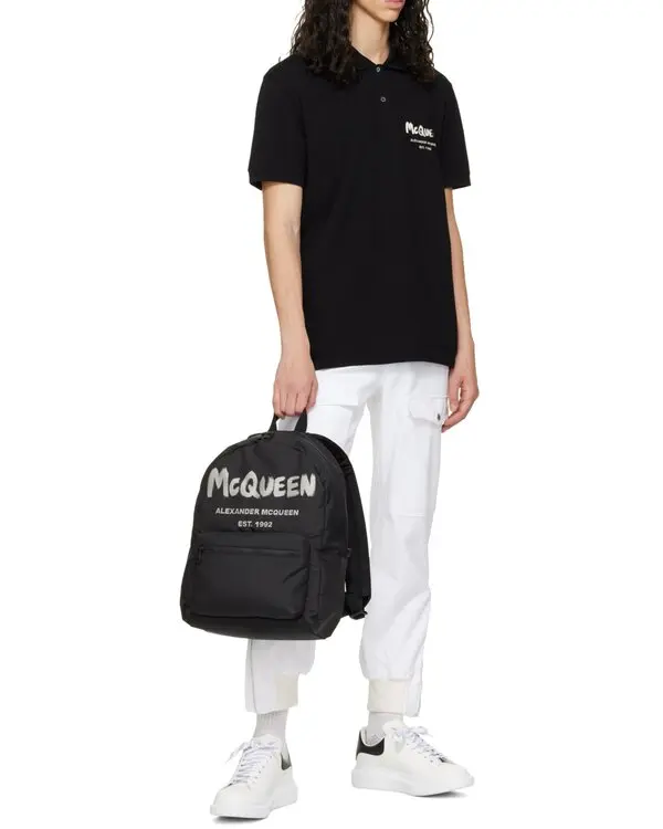 Alexander McQueen Graffiti Logo Backpack - Black