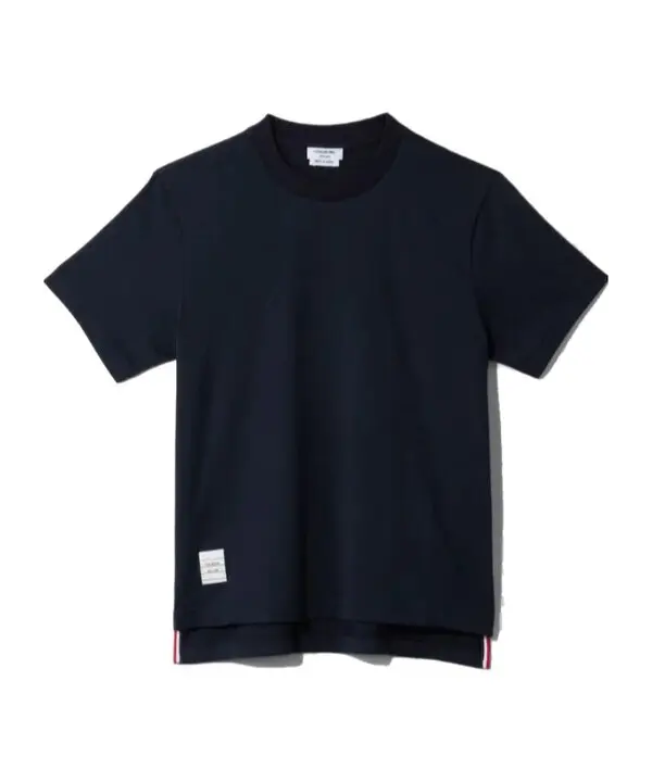 Thom Browne Crewneck T-shirt With Logo Label - No