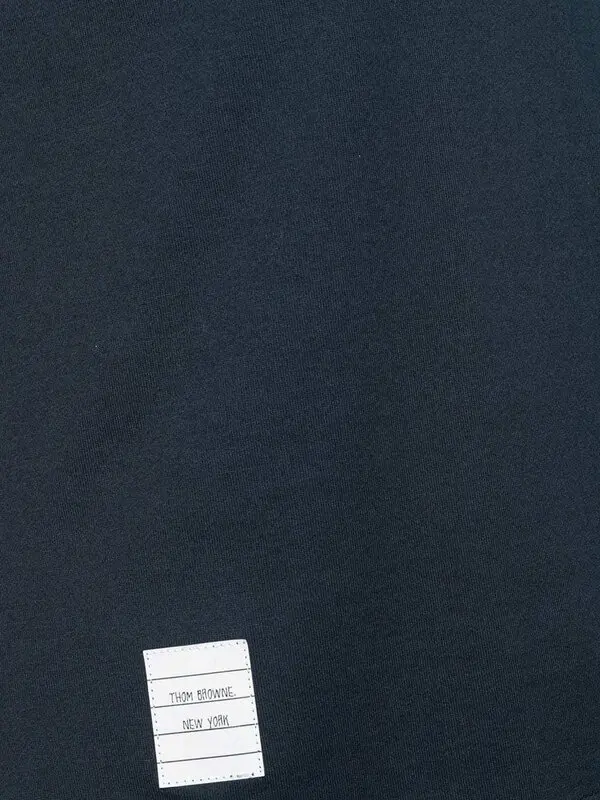 Thom Browne Crewneck T-shirt With Logo Label - No
