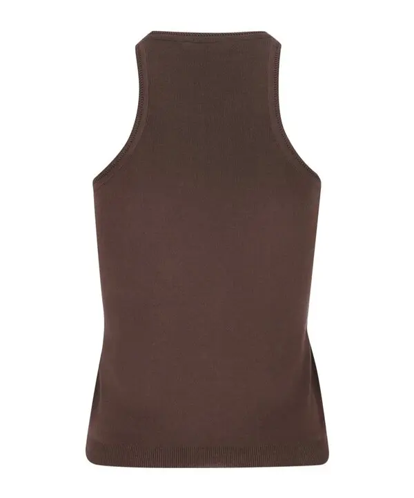 Max Mara Ribbed Round Neck Sleeveless Tank Top