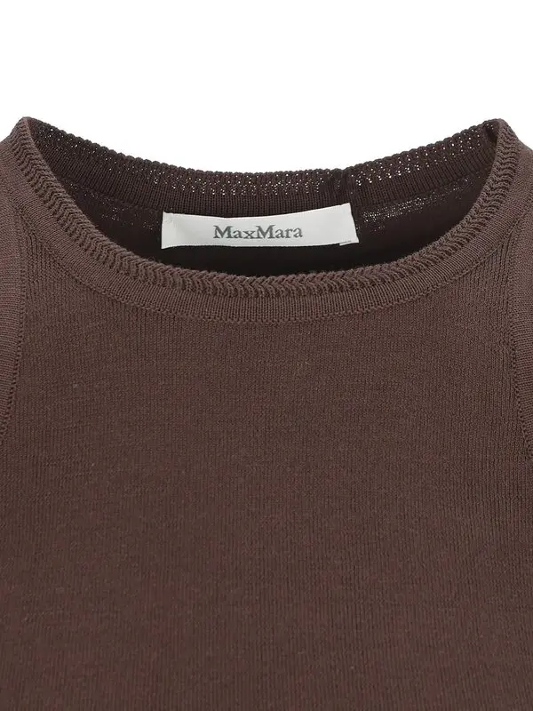 Max Mara Ribbed Round Neck Sleeveless Tank Top