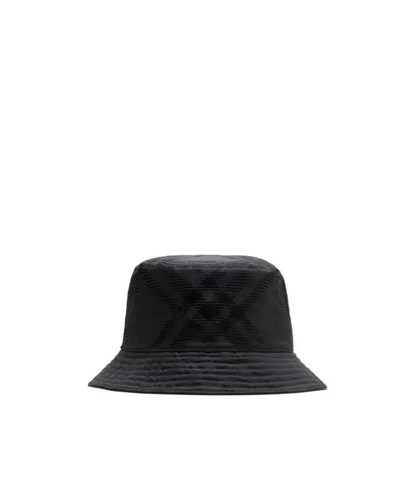 Burberry Checked Jacquard Bucket Hat - Black