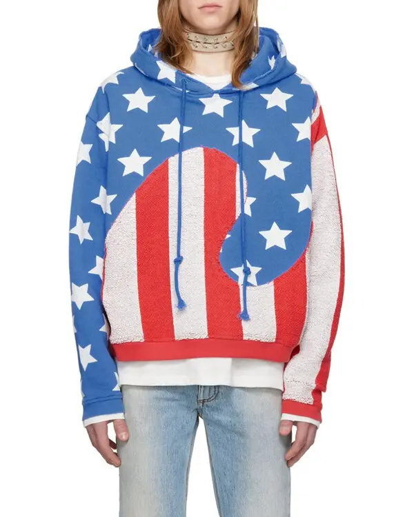 ERL Swirl Flag-printed Cracked Effect Hoodie