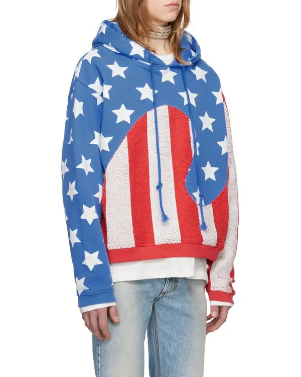 ERL Swirl Flag-printed Cracked Effect Hoodie