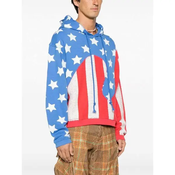 ERL Swirl Flag-printed Cracked Effect Hoodie