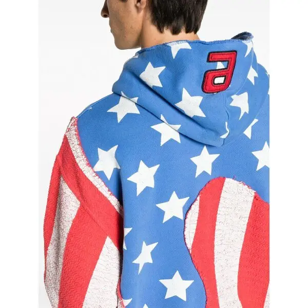 ERL Swirl Flag-printed Cracked Effect Hoodie