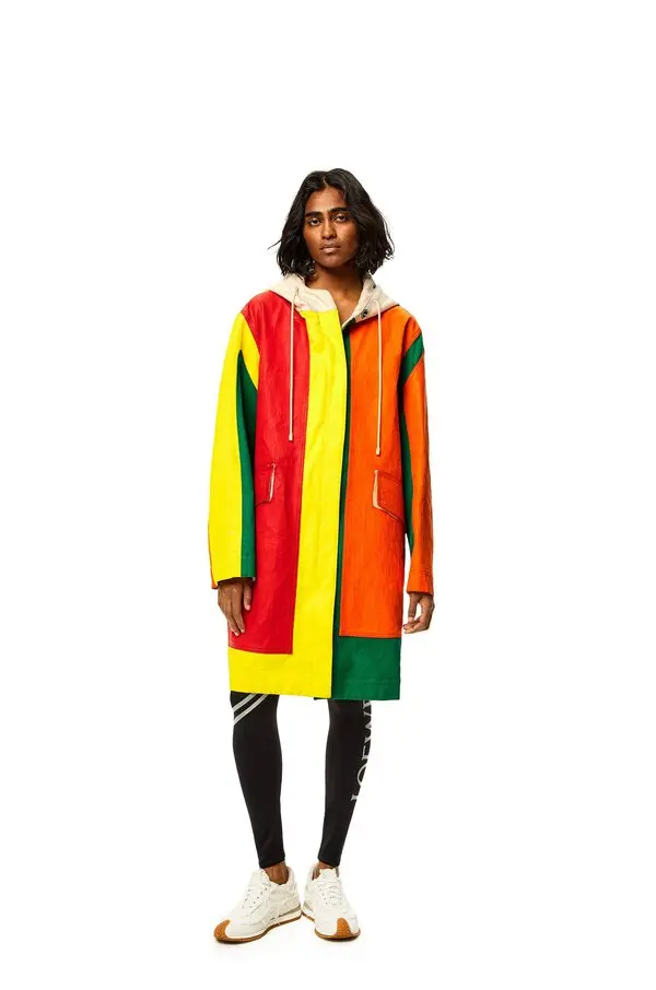 Loewe Color-blocked Coated Denim Parka
