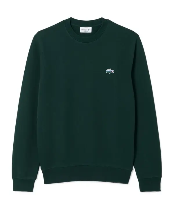 Lacoste Embroidered Crocodile Landscape Fleece Sweatshirt - Black