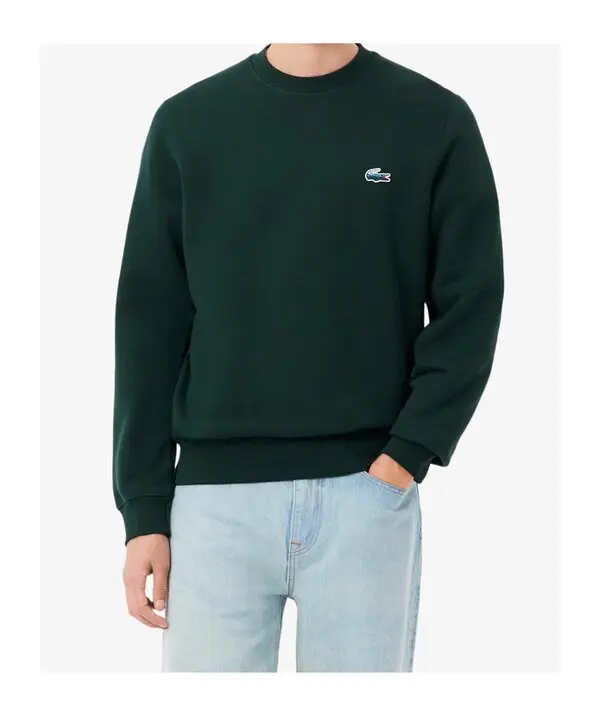 Lacoste Embroidered Crocodile Landscape Fleece Sweatshirt - Black