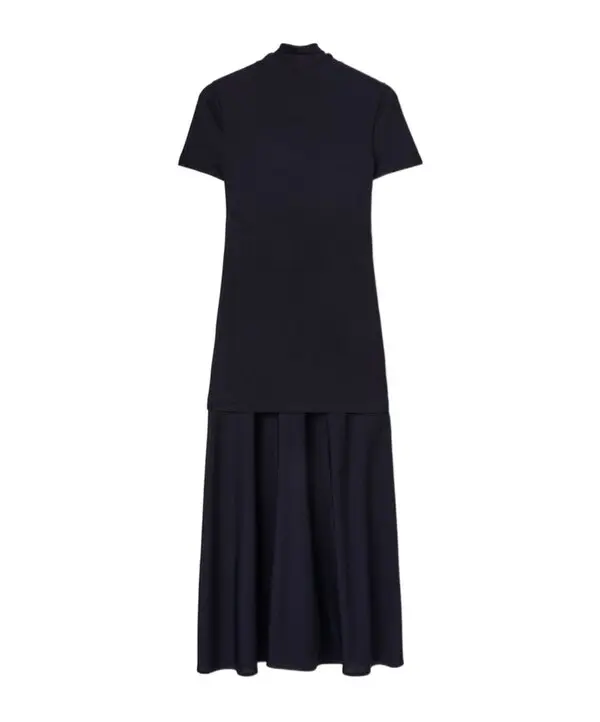 JIL SANDER High-neck Midi Dress - Black
