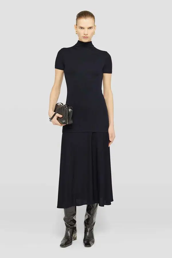 JIL SANDER High-neck Midi Dress - Black