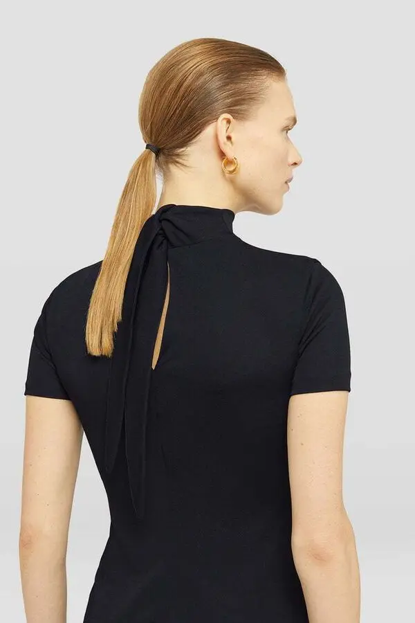 JIL SANDER High-neck Midi Dress - Black