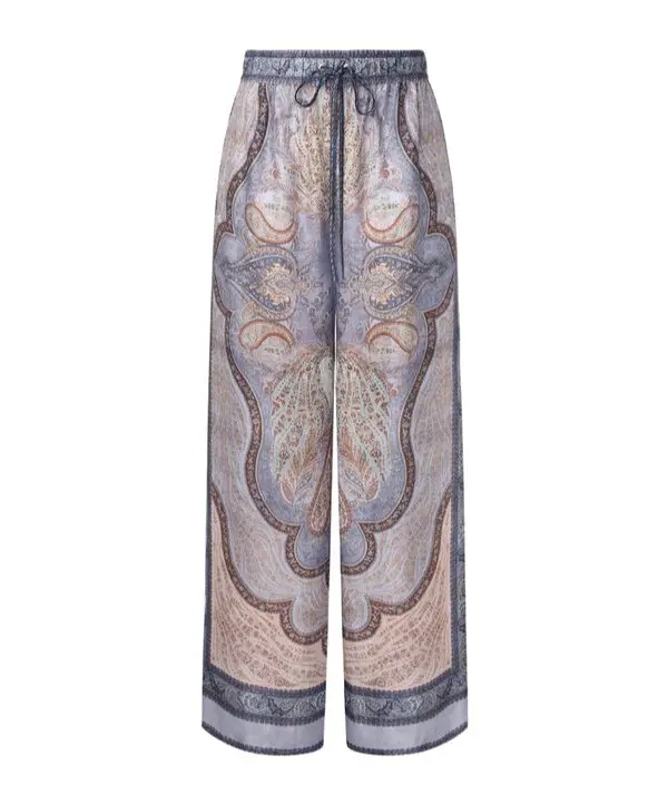 Zimmermann Wanderlust Relaxed Fit Printed Wide Leg Pants