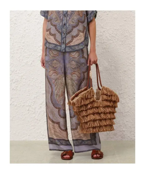 Zimmermann Wanderlust Relaxed Fit Printed Wide Leg Pants