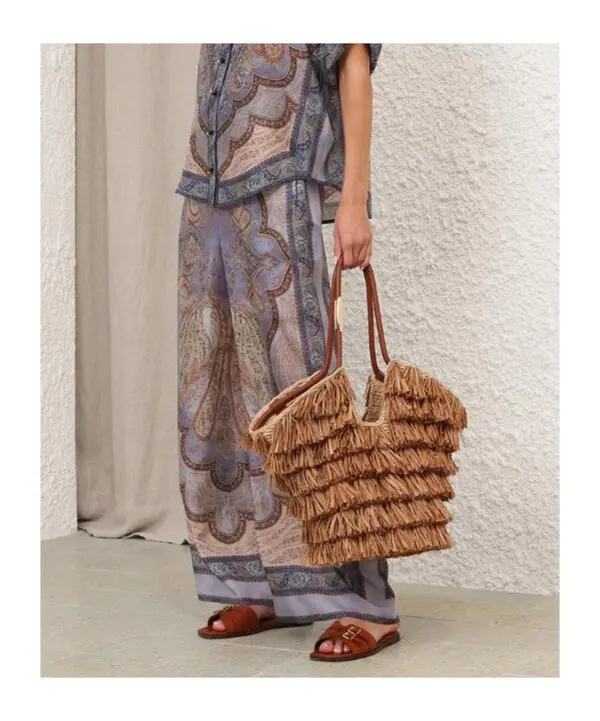 Zimmermann Wanderlust Relaxed Fit Printed Wide Leg Pants
