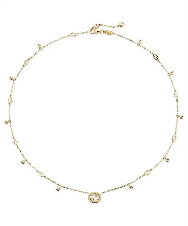 Gucci Logo Pendant Diamond Necklace