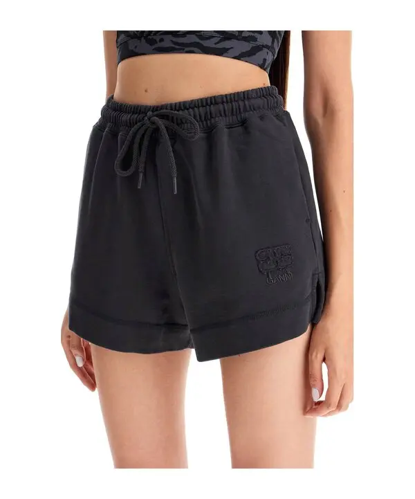 GANNI Logo Shorts - Phantom Black