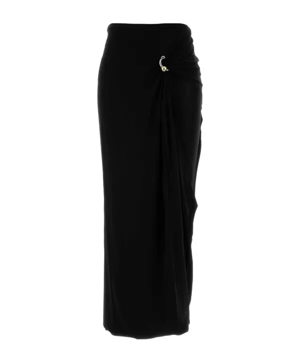 JEAN PAUL GAULTIER Ring Detail Draped Midi Skirt