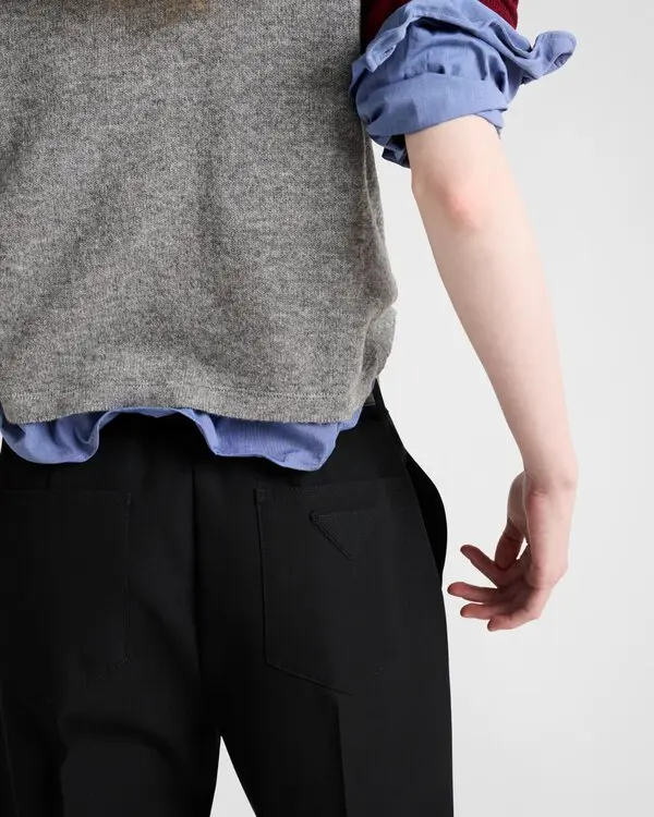 Prada Turn-up Hem Trousers - Black