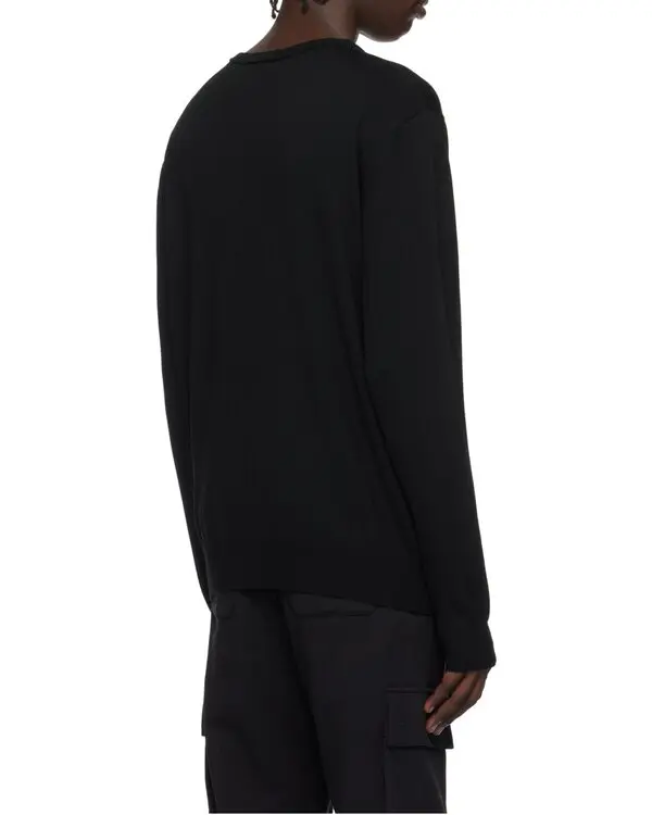 Balmain Logo Patch Double Collar Knit Sweater