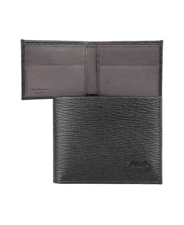 FERRAGAMO Gancini Bi-fold Wallet - Black