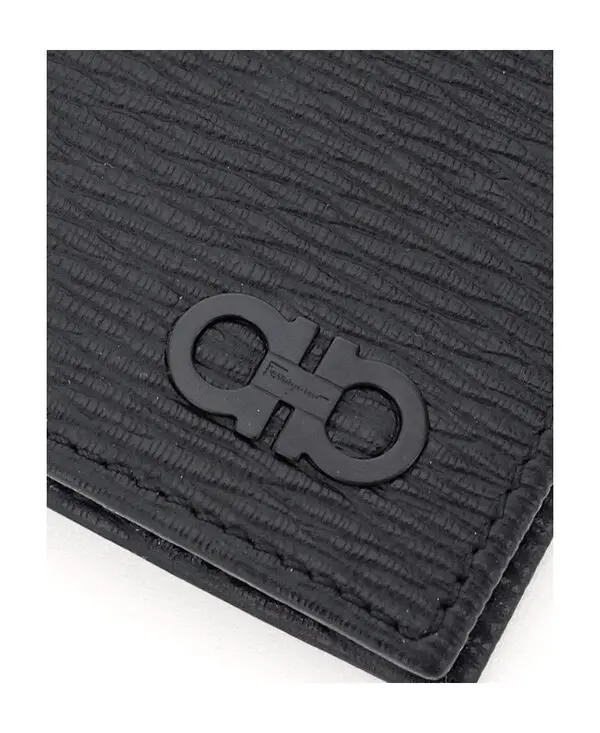 FERRAGAMO Gancini Bi-fold Wallet - Black