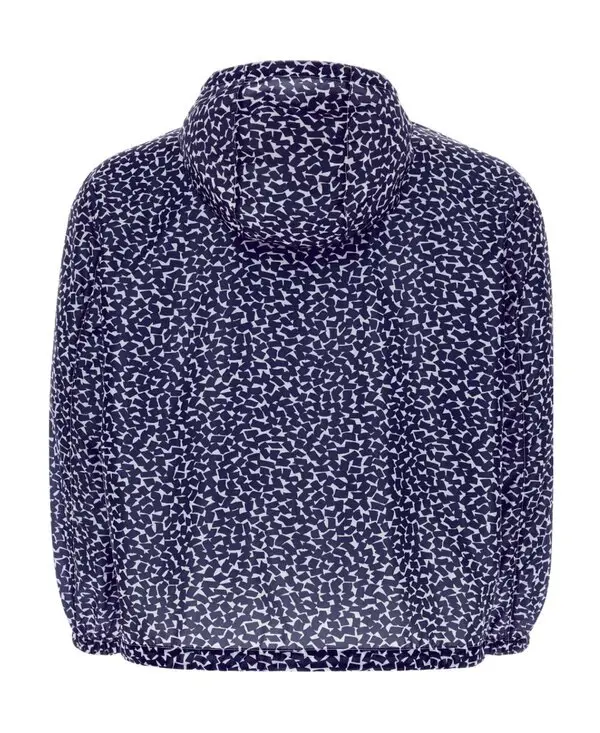 Prada Printed Hooded Windbreaker - Blue