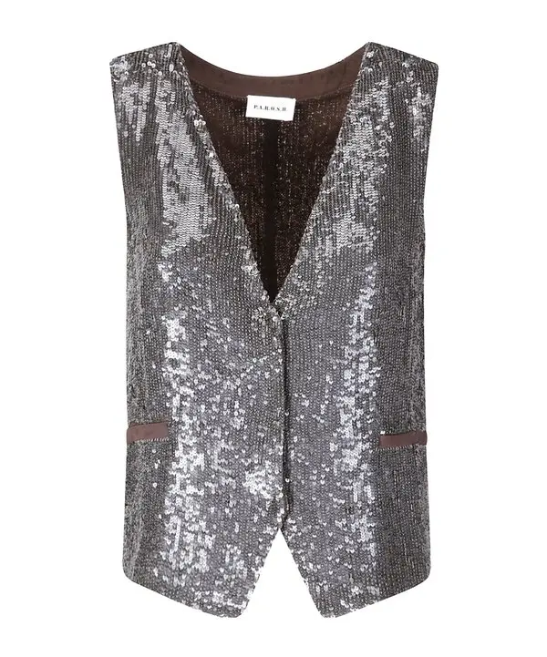 P.a.r.o.s.h Sequin Embellished V-neck Gilet