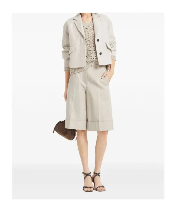 Brunello Cucinelli Foliage Lace V-neck Jumper