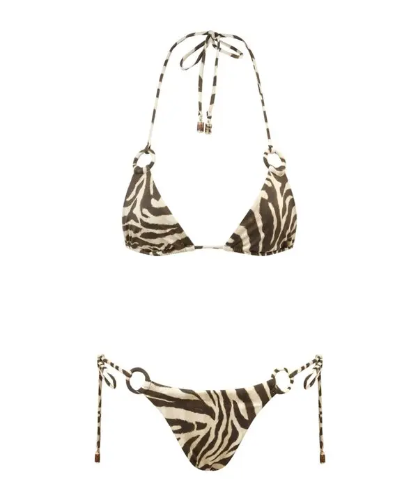 Zimmermann Wanderlust Ring-tie Bikini - Zebra