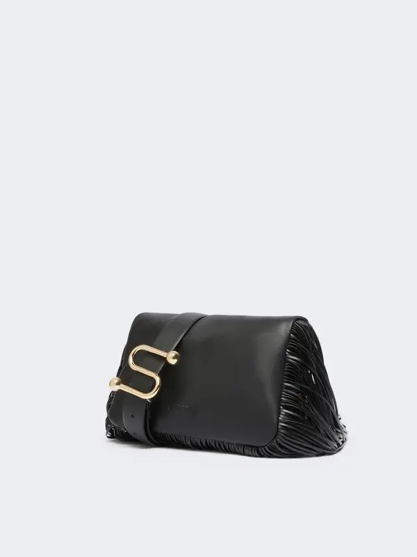 Sportmax Mini Soffy Bag In Nappa With Fringes - Black