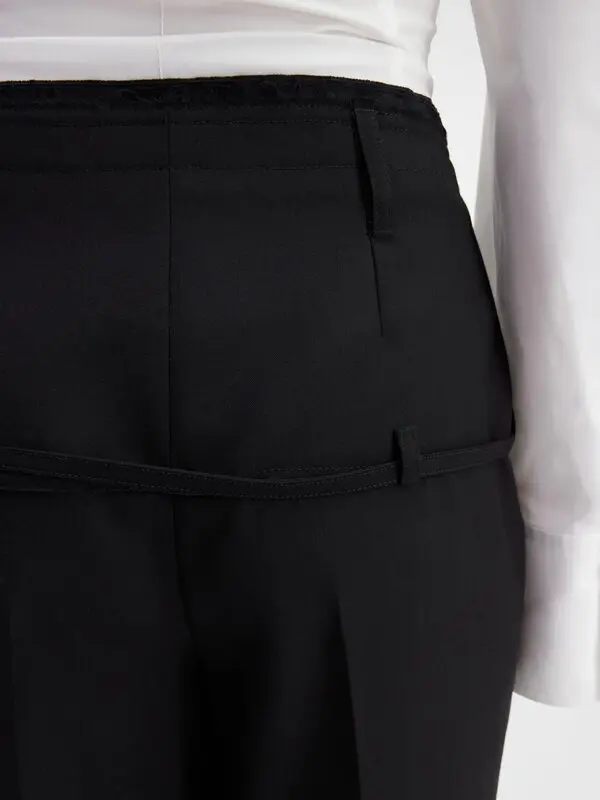 Jacquemus Belted Wide-leg Pants - Black