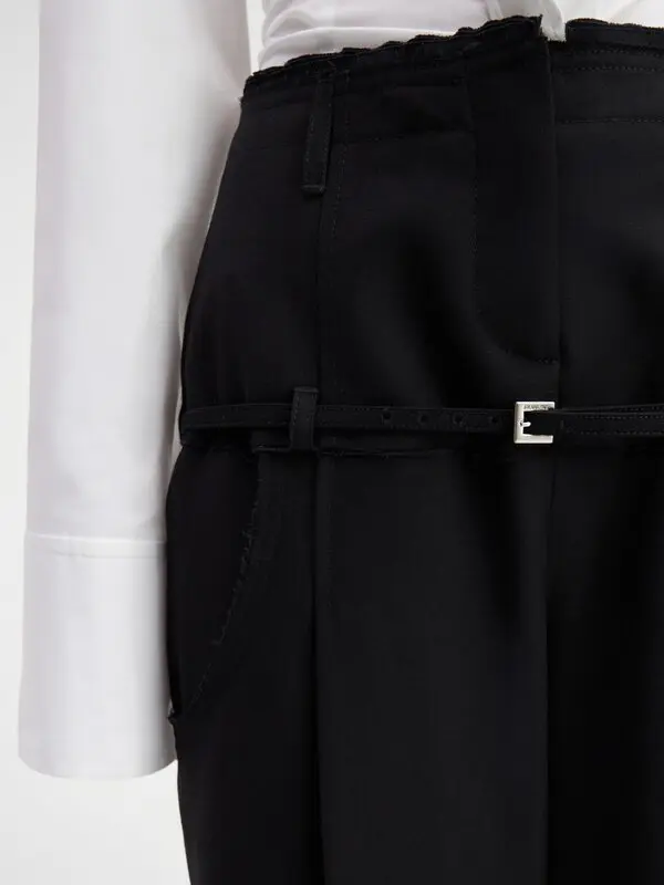 Jacquemus Belted Wide-leg Pants - Black