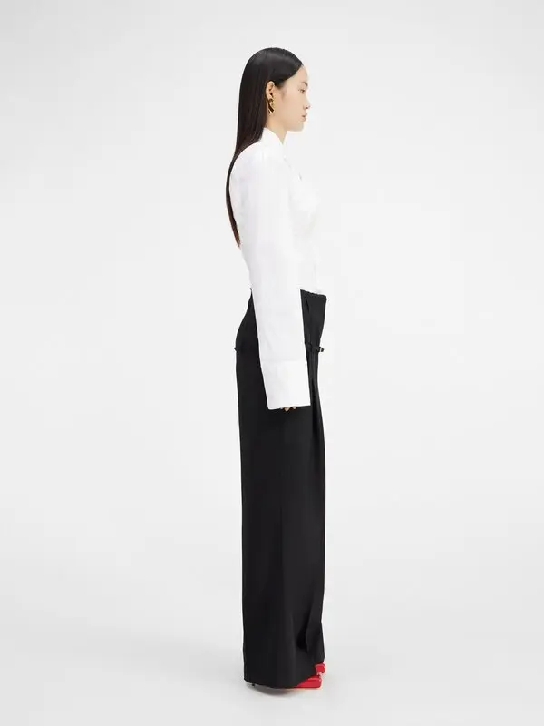 Jacquemus Belted Wide-leg Pants - Black