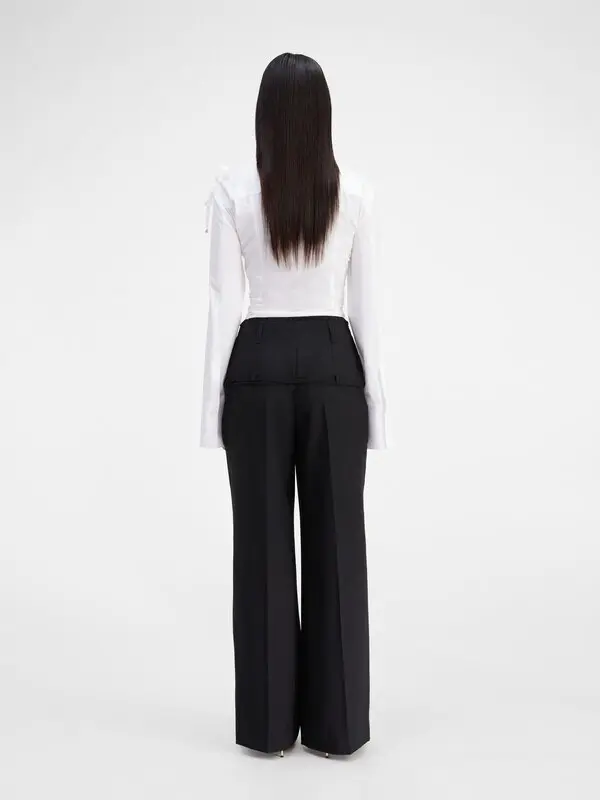 Jacquemus Belted Wide-leg Pants - Black