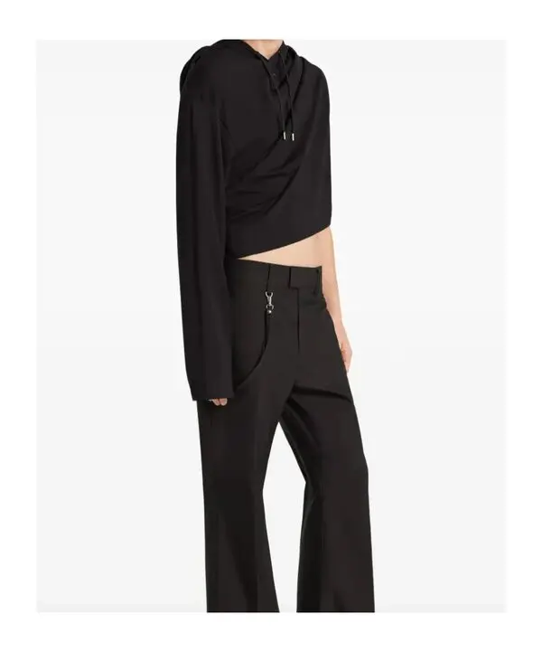 COURREGES Courrèges Logo Embroidered Drawstring Hoodie