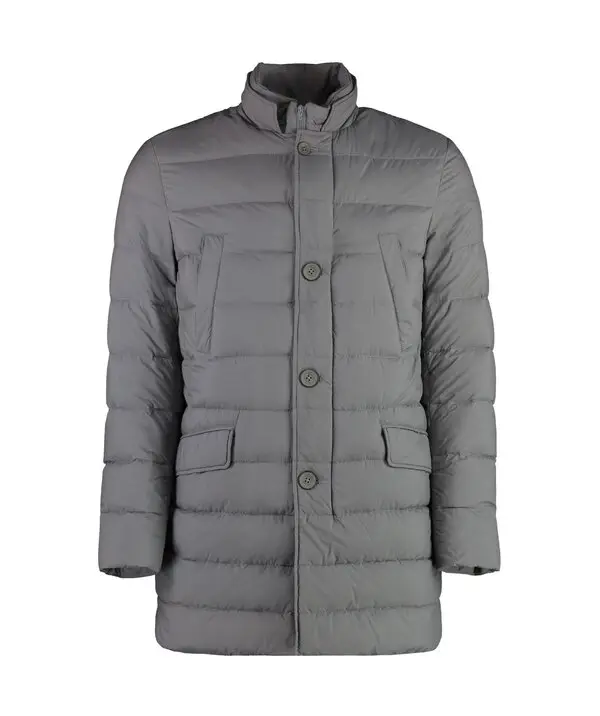 Herno Single-breasted Padded Coat - Gray