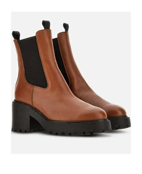 Hogan High-heeled Boots With Elastic Side And Pull Ring