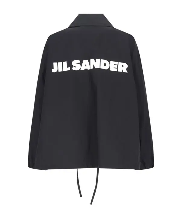JIL SANDER Logo-printed Textured Casual Jacket - Black