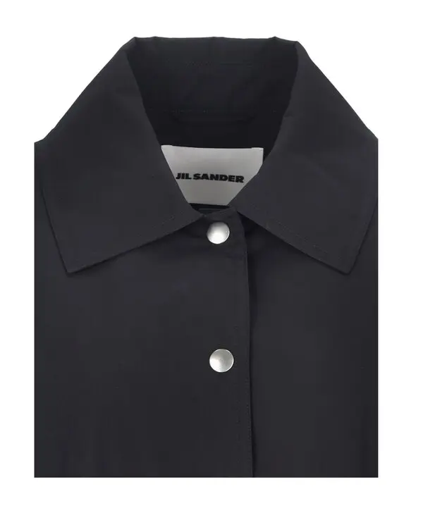 JIL SANDER Logo-printed Textured Casual Jacket - Black