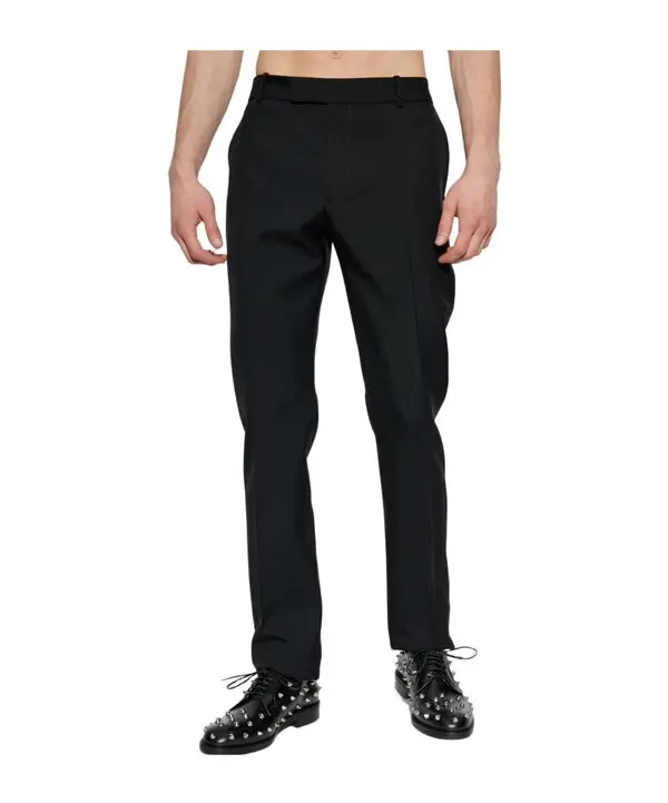 Alexander McQueen Creased Straight-leg Trousers - Black