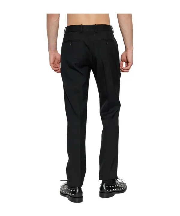 Alexander McQueen Creased Straight-leg Trousers - Black